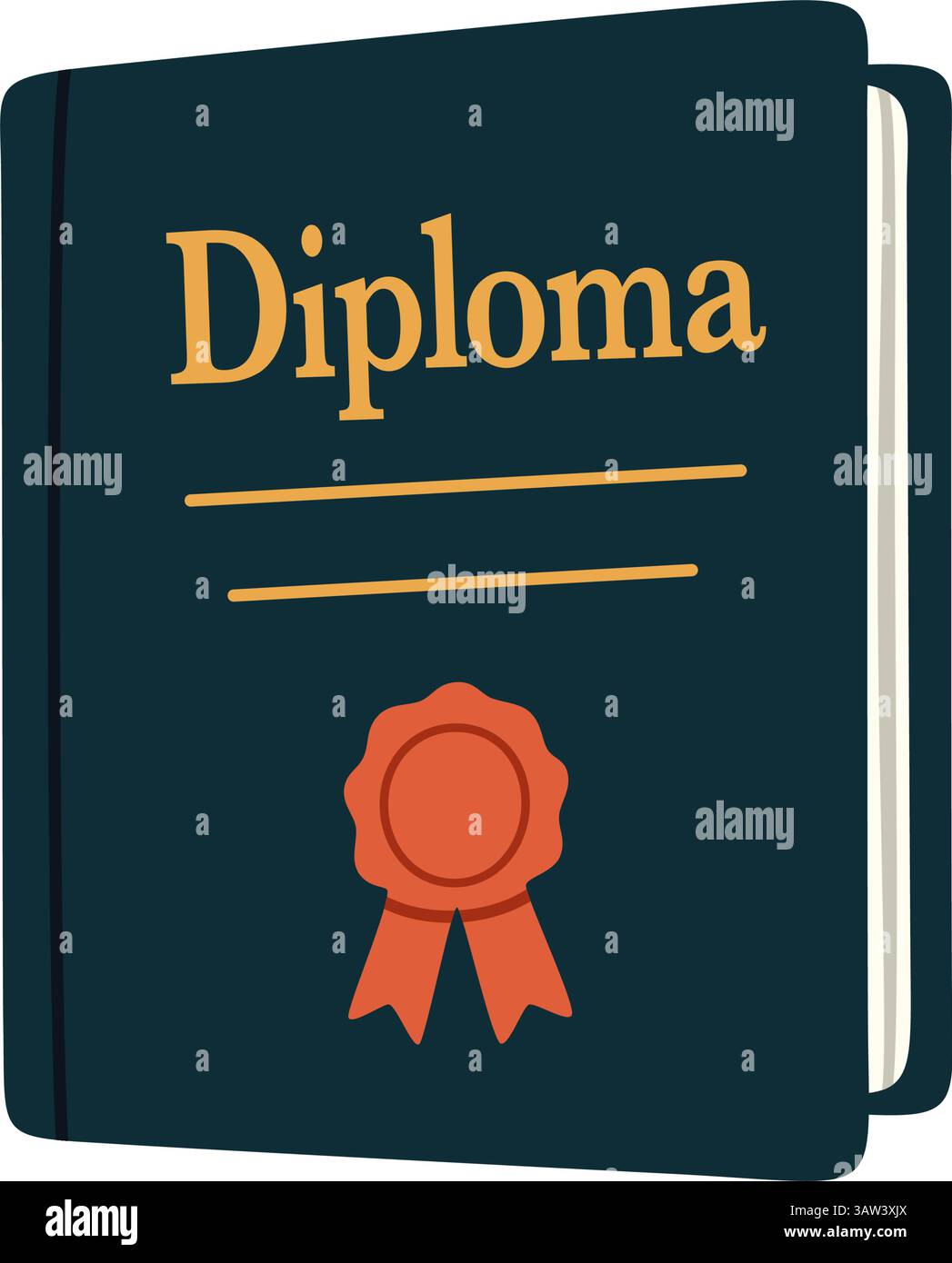 University diploma. Successful education. Cartoon illustration Stock ...