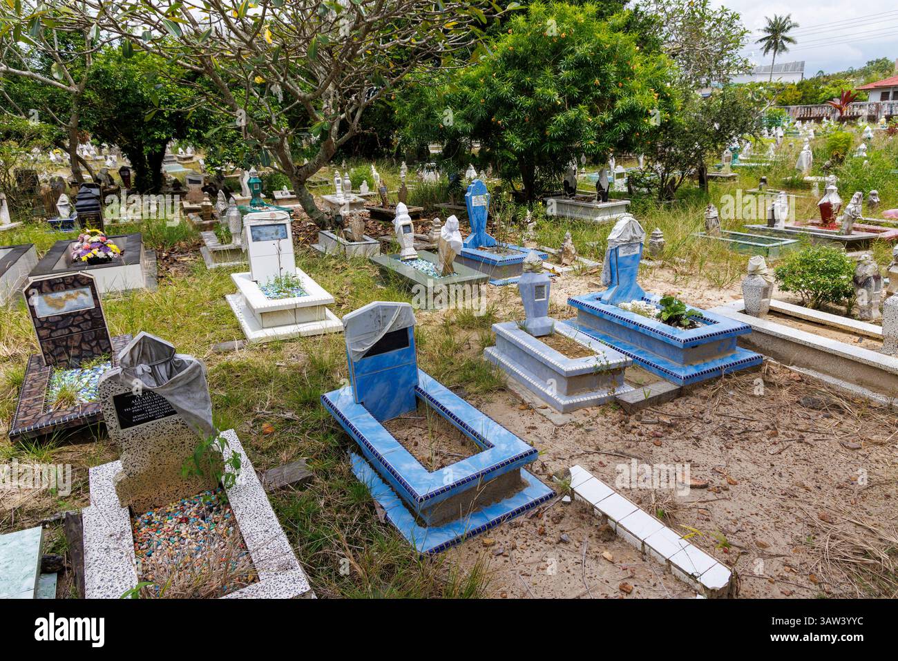 Islamic cemetery, Miri, Malaysia Stock Photo - Alamy