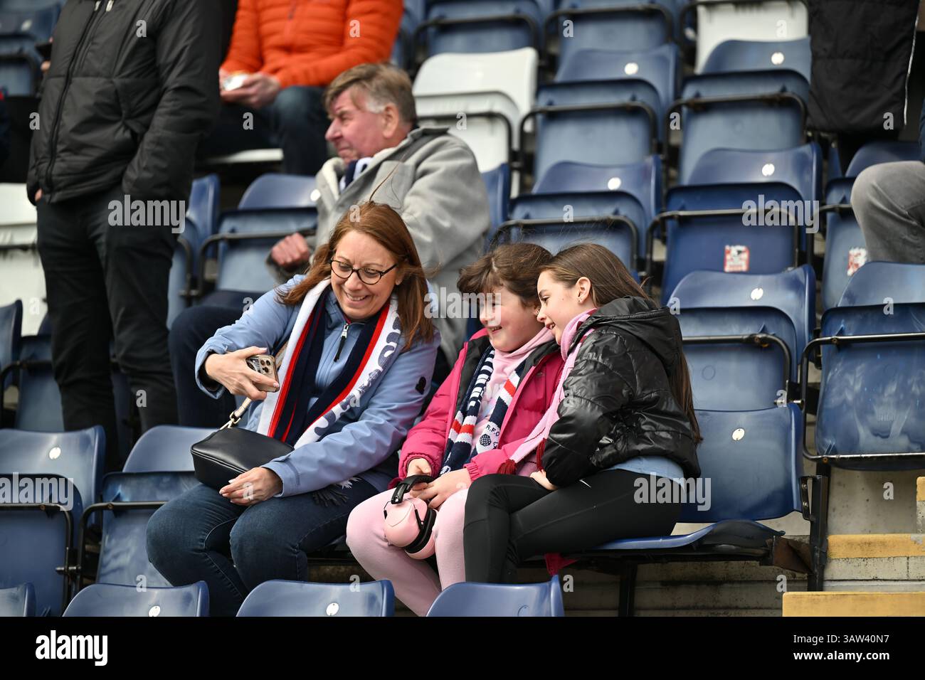 Falkirk, Scotland, UK. 19th April, 2025. Rait Rovers fans the William ...