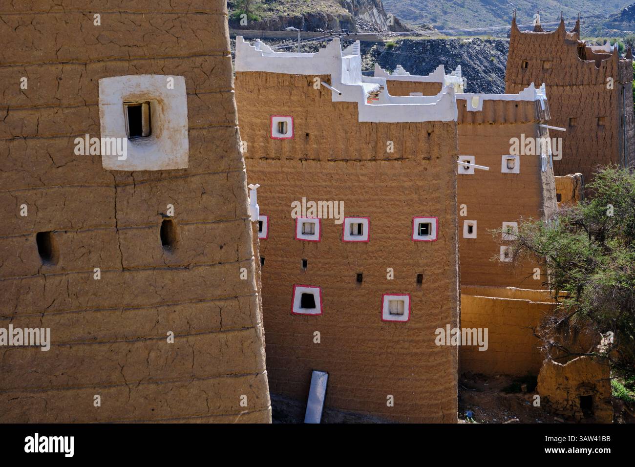 Saudi Arabia, province of Asir, village of Dhahran Al Janub Stock Photo ...