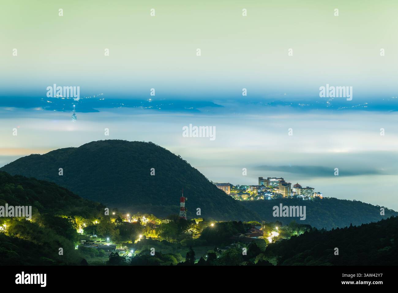 Twilight on datun mountain in hi-res stock photography and images - Alamy