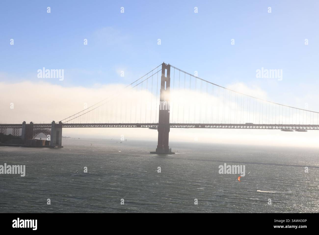 The iconic famous Golden Gate bridge over san francisco bay and Pacific ...