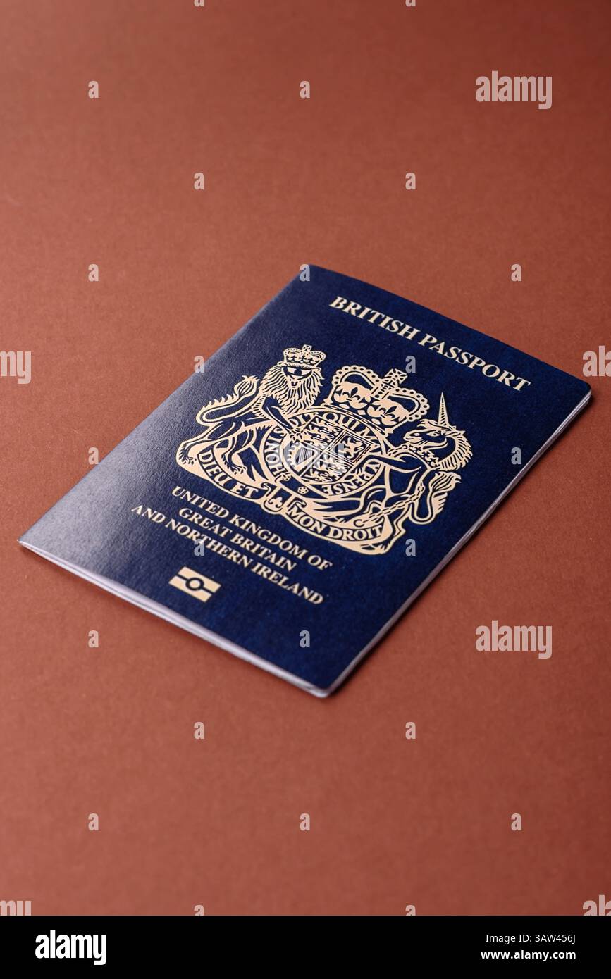 British passport for travelling, flying and doing business. UK document ...