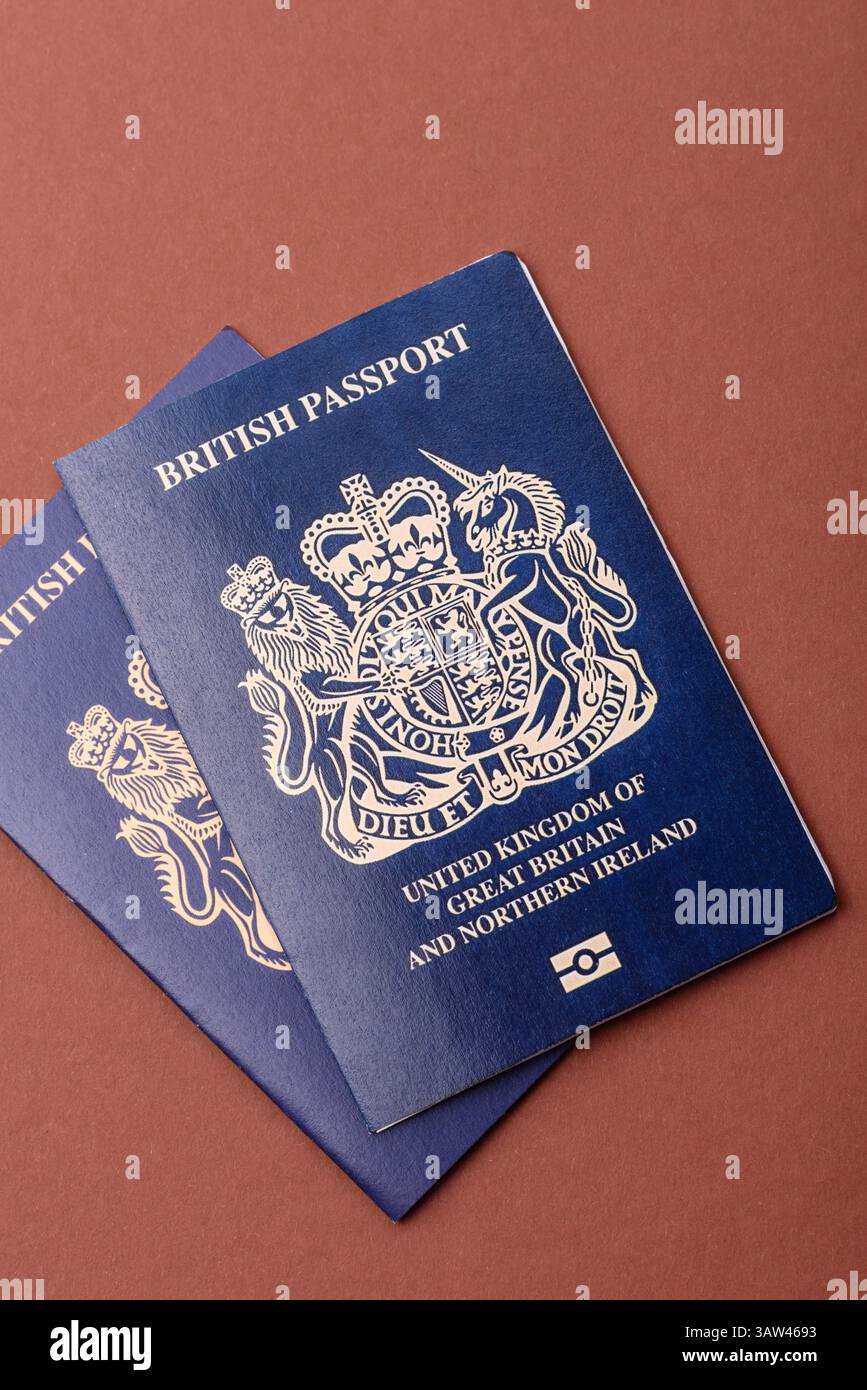 British passport for travelling, flying and doing business. UK document ...