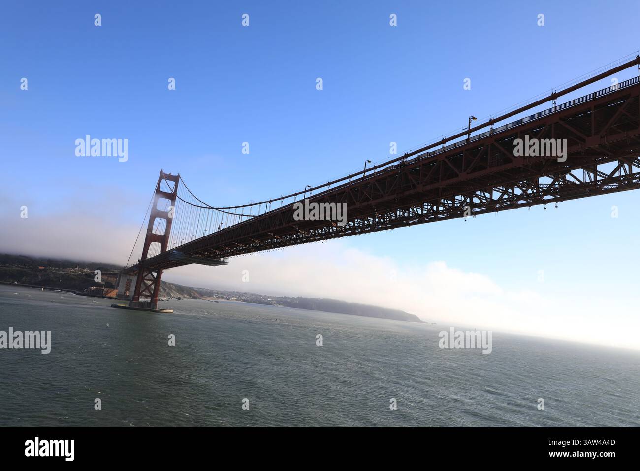 The iconic famous Golden Gate bridge over san francisco bay and Pacific ...