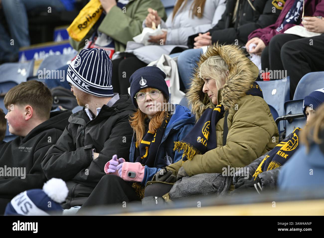 Falkirk, Scotland, UK. 19th April, 2025. Falkirk fans before the ...