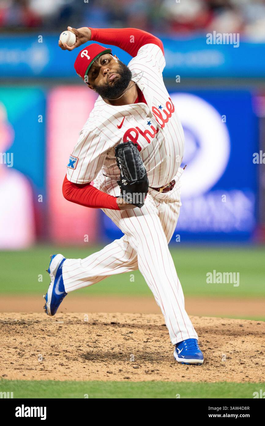 Philadelphia Phillies relief pitcher Jose Alvarado delivers during the ...