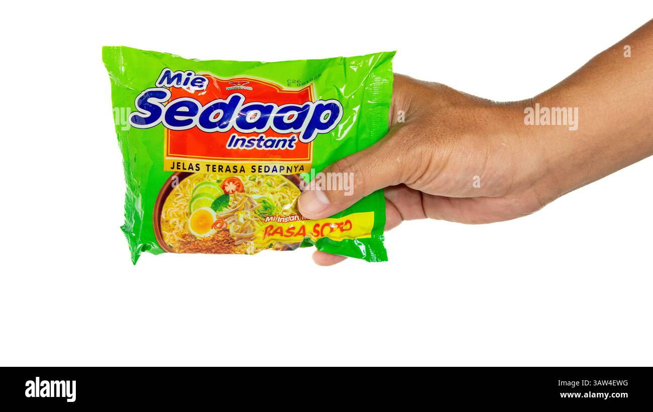 Mie Sedaap with soto ayam (chicken soup) flavor. Mie Sedaap is famous ...