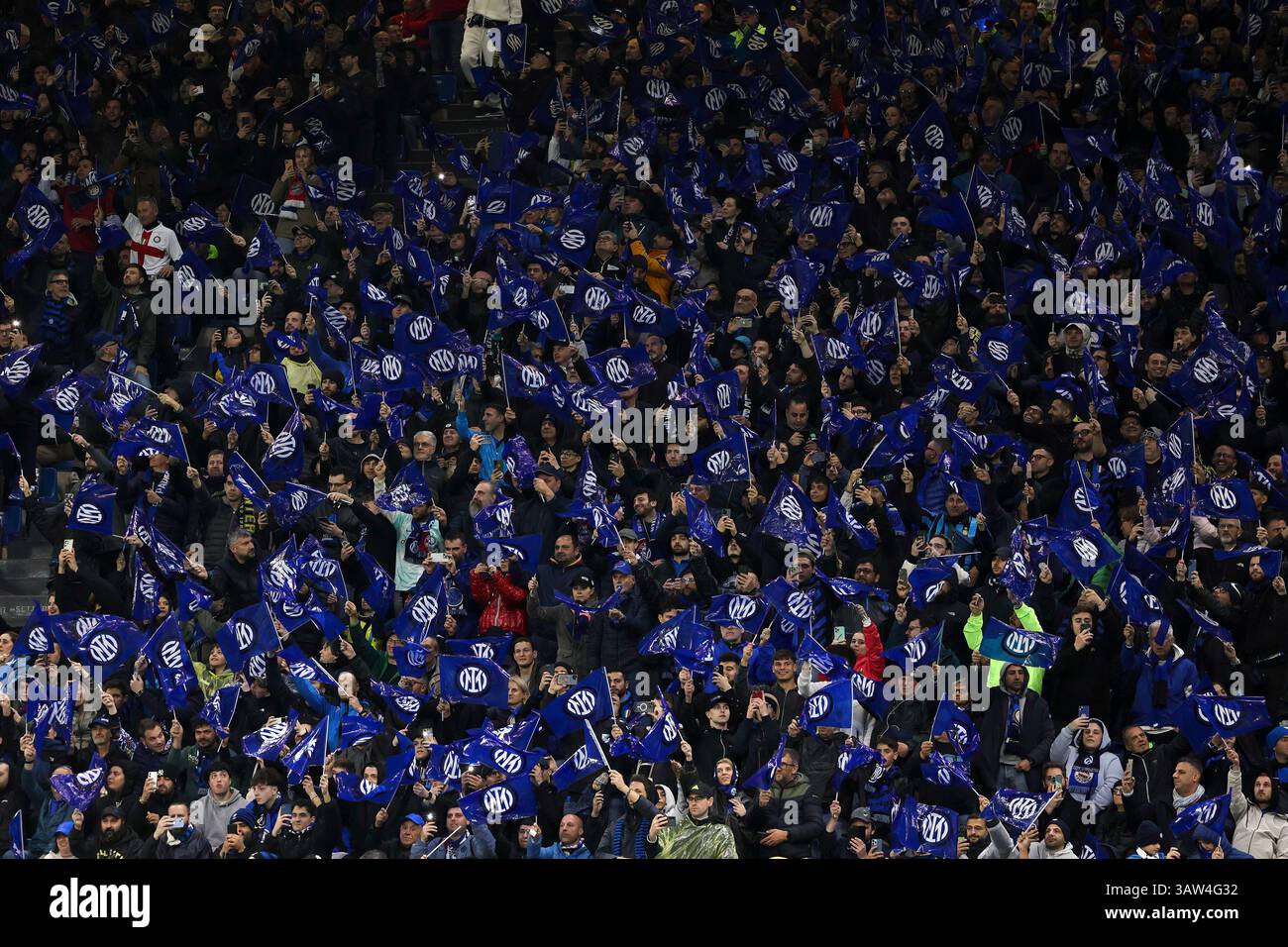 Milan, Italy. 18th Apr, 2025. Italy, Milan, 2025 04 16: fans of FC ...