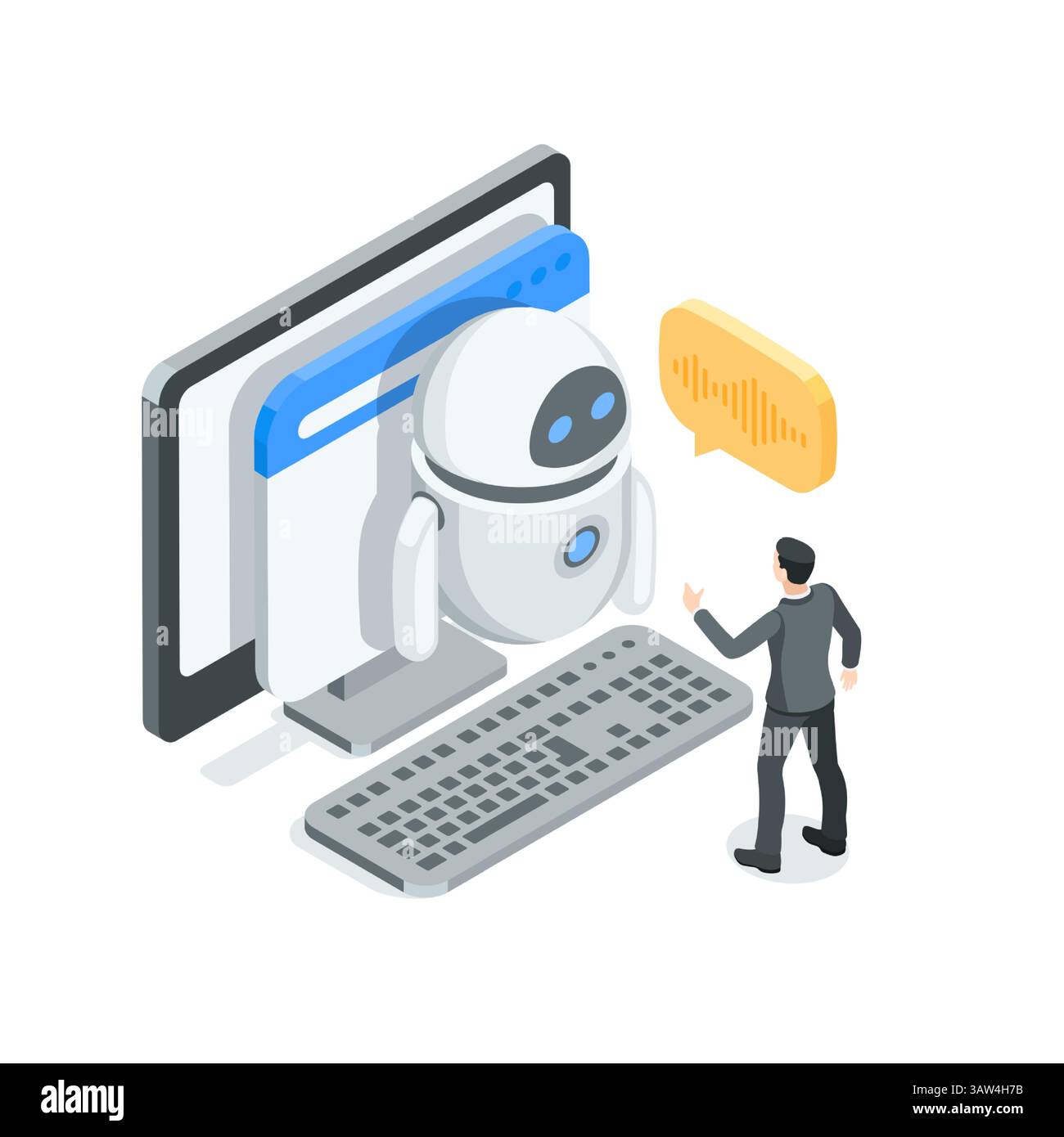Virtual assistant man on Stock Vector Images - Alamy