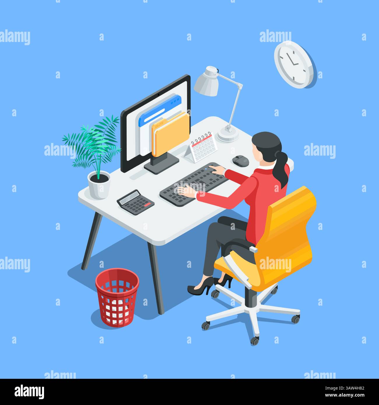 Study room interior working Stock Vector Images - Alamy