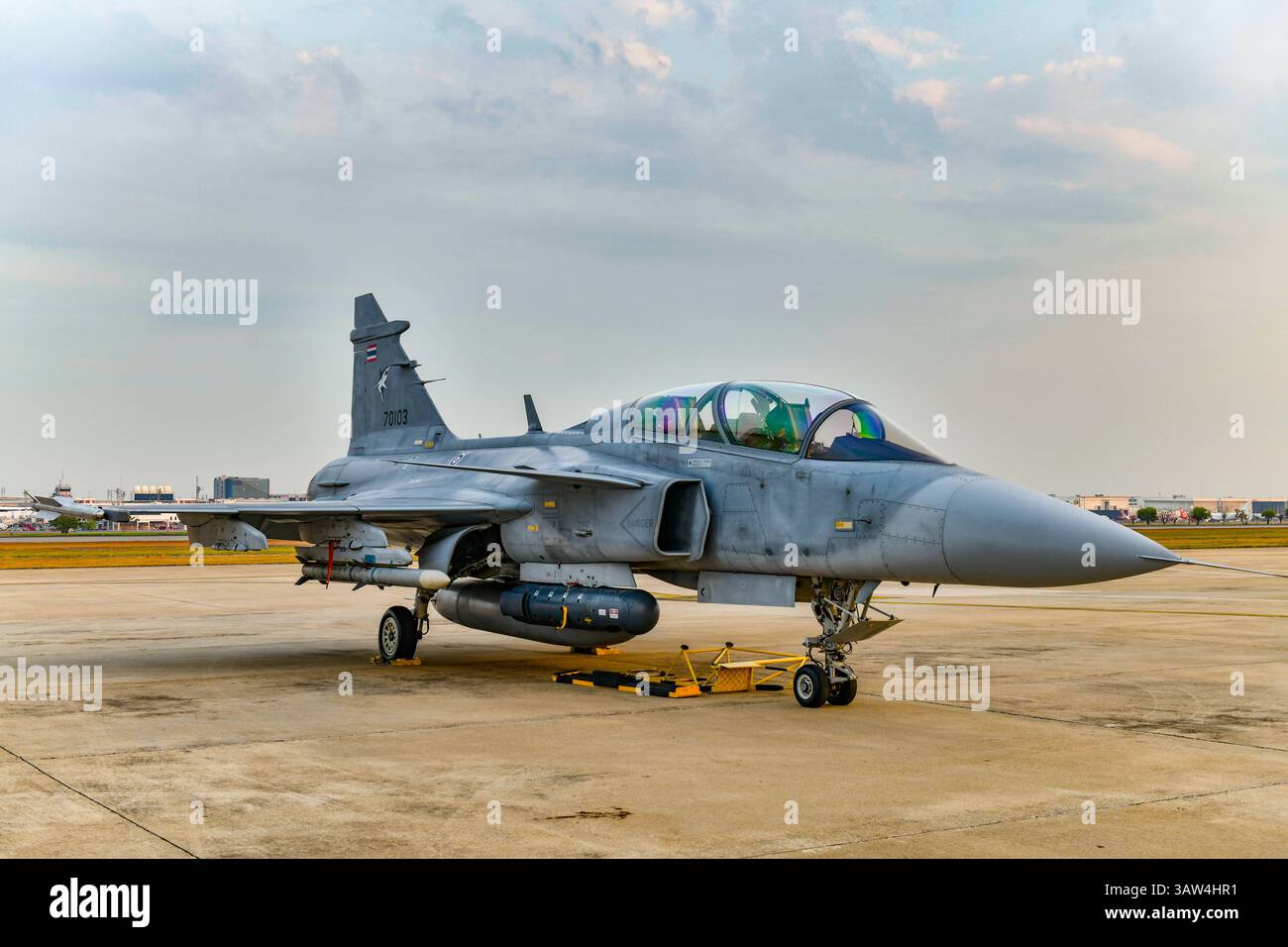 Don Muang Airbase, Bangkok, Thailand, March 8, 2025 : Fighter jet front ...