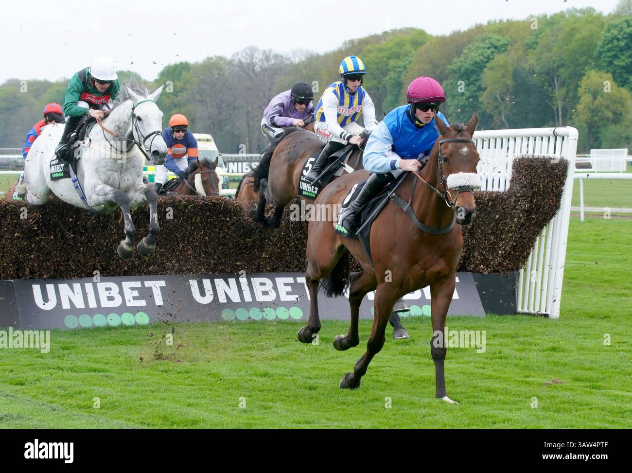 The Flier Begley (right) ridden by jockey Jack Hogan on their way to ...