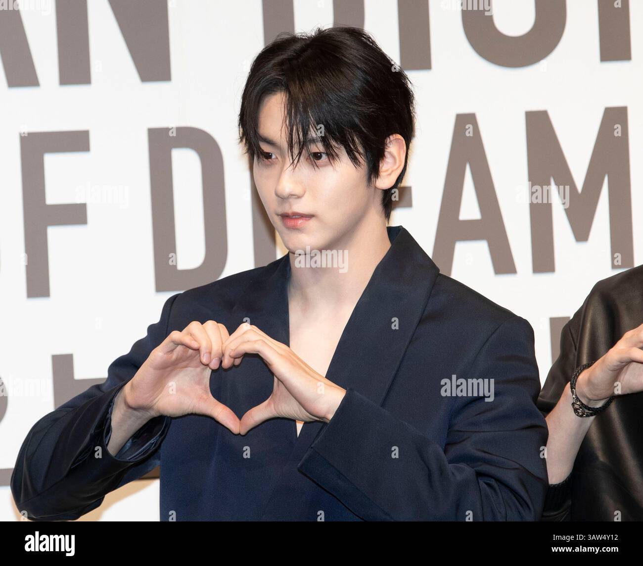 18 April 2025 - Seoul South Korea: (L to R) Soobin, Huening, Kai, Beomgyu, Yeonjun and Taehyun ...