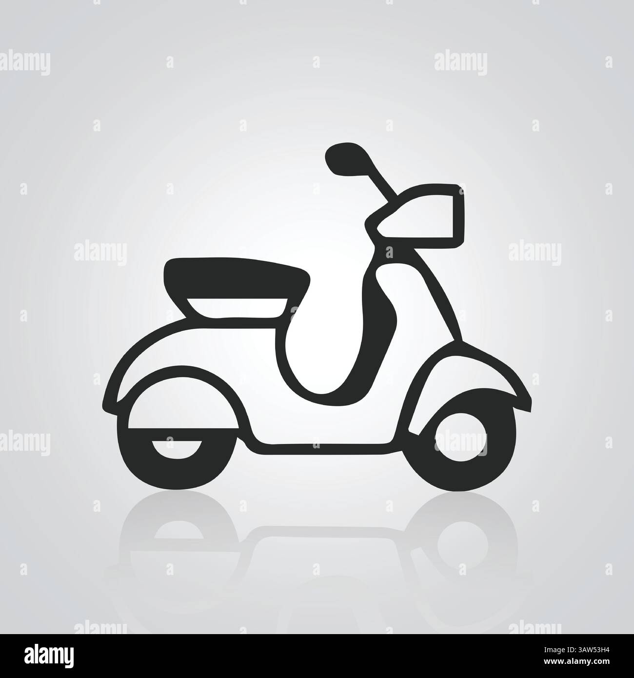 Vespa scooter vintage motorcycles unique icons bike logo with silver ...