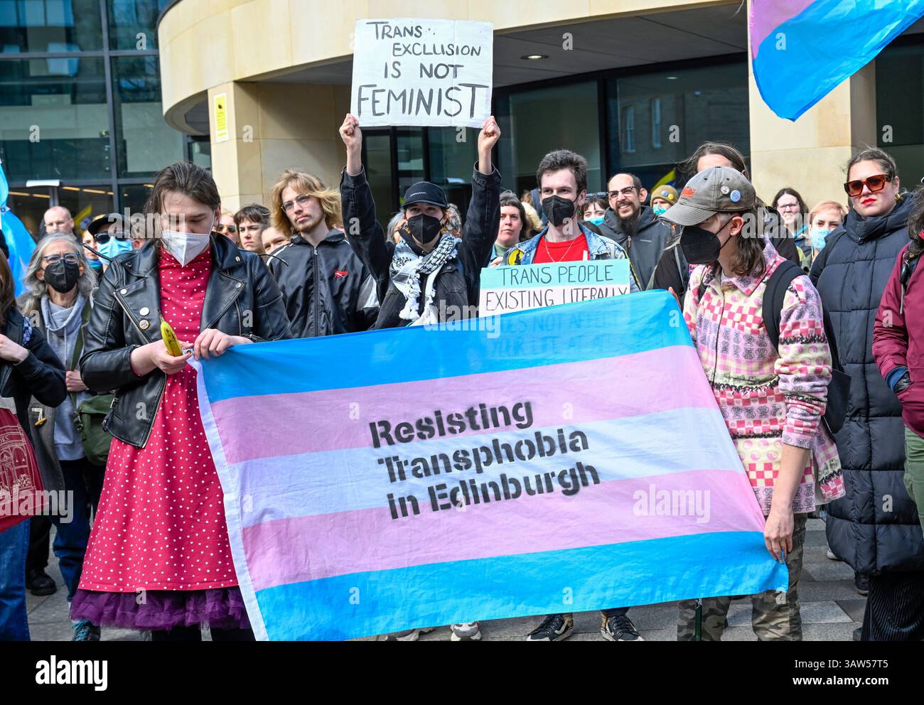People from trans rights groups and community organisations take part ...