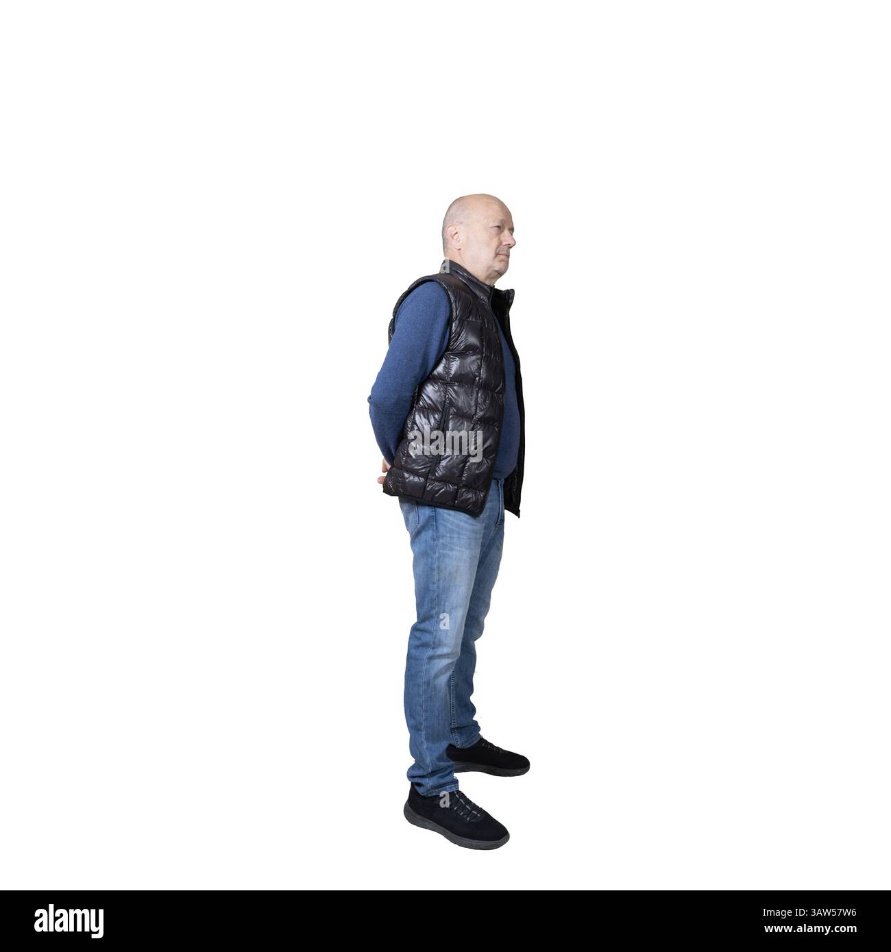 a man with his hands behind his back on a transparent background Stock ...