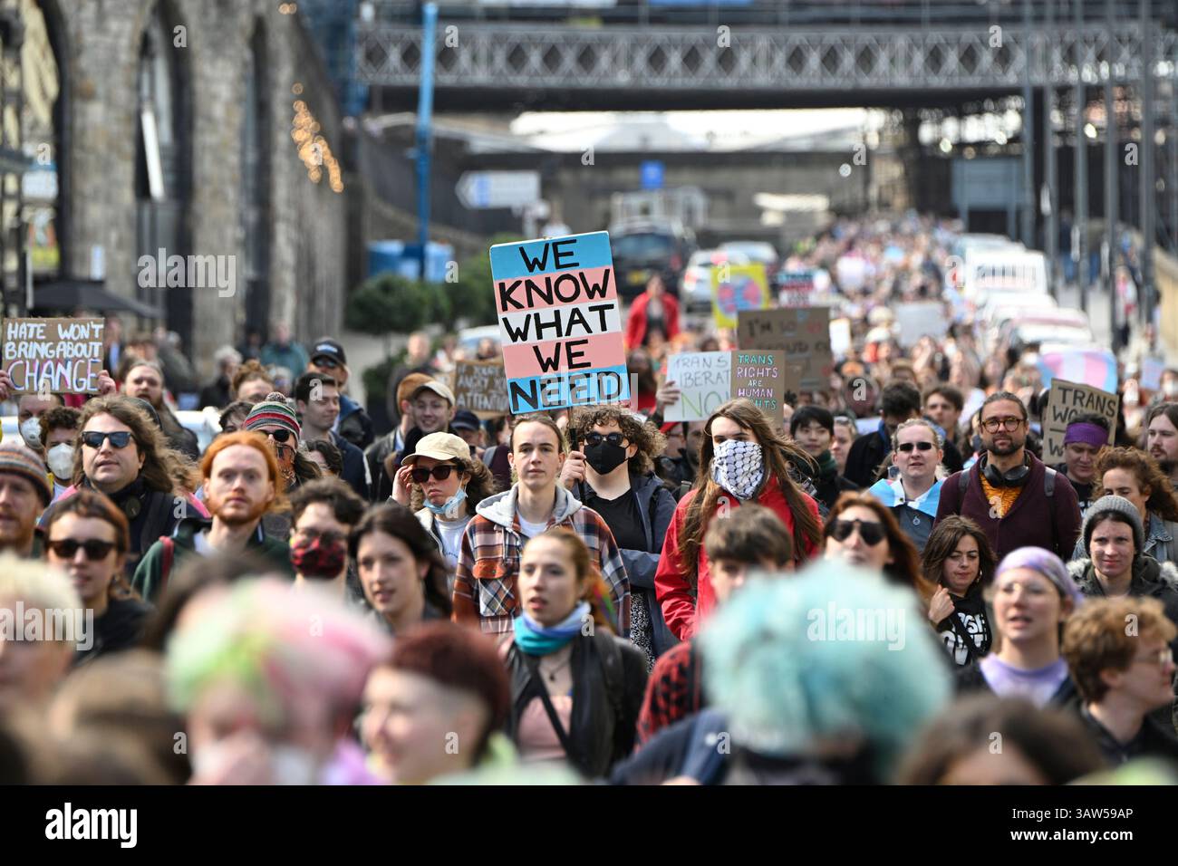 People from trans rights groups and community organisations take part ...