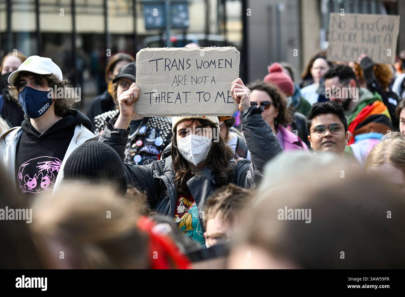 People from trans rights groups and community organisations take part ...