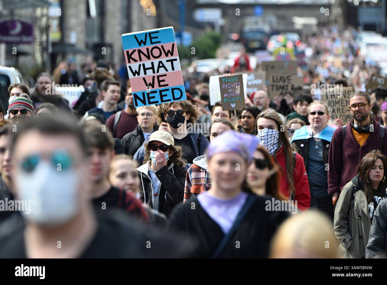 People from trans rights groups and community organisations take part ...
