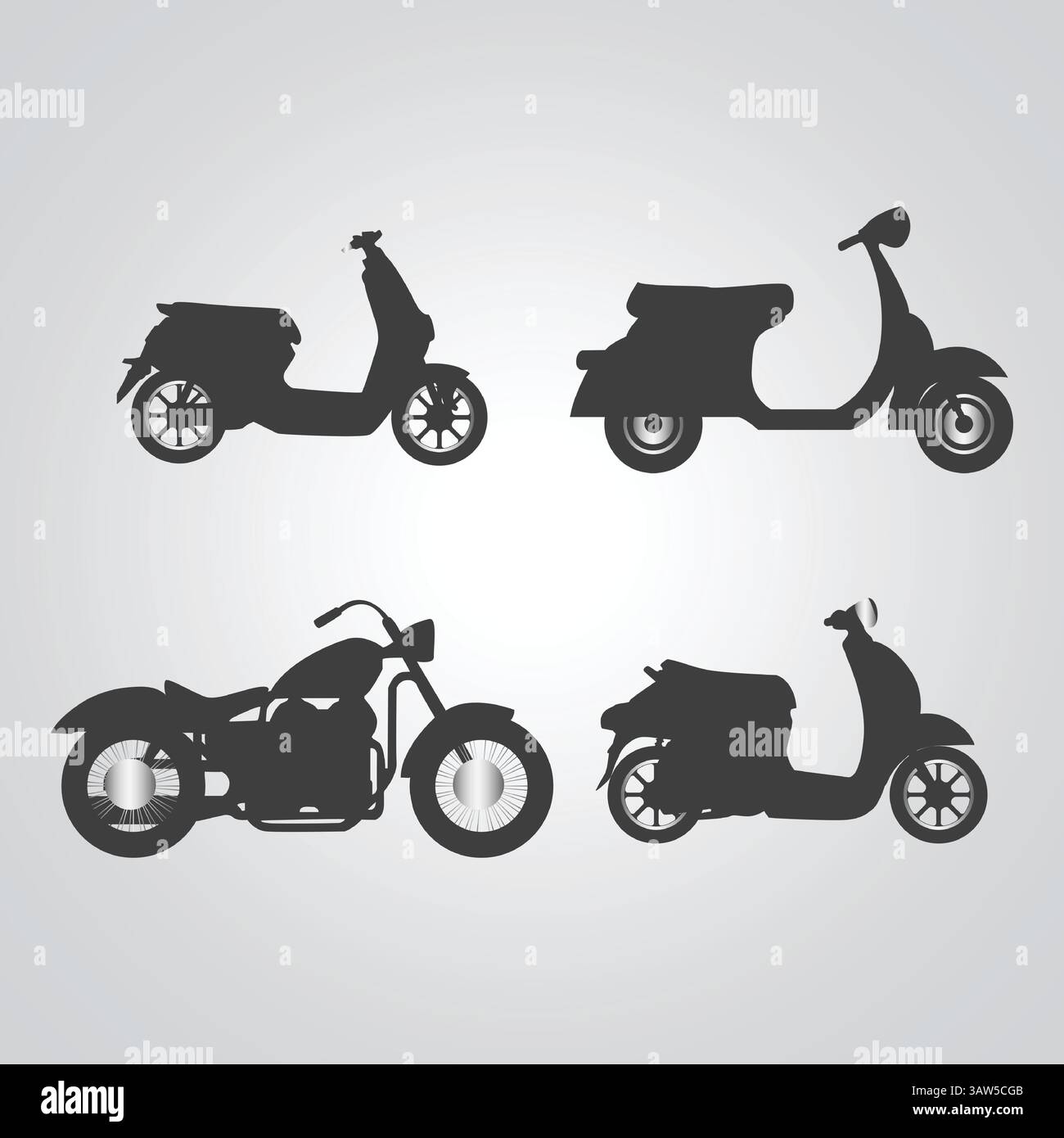 Motorcycle icons, Vespa scooter, vintage motorcycles, unique icons ...