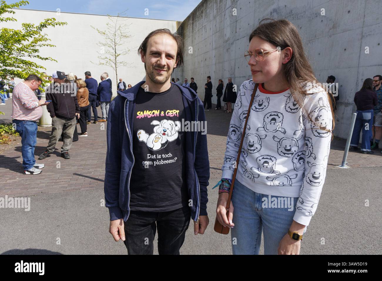 Fans attend the funeral ceremony of Danny Verbiest (79), in Elsegem, on ...