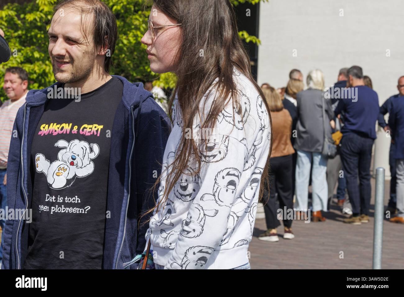 Fans attend the funeral ceremony of Danny Verbiest (79), in Elsegem, on ...