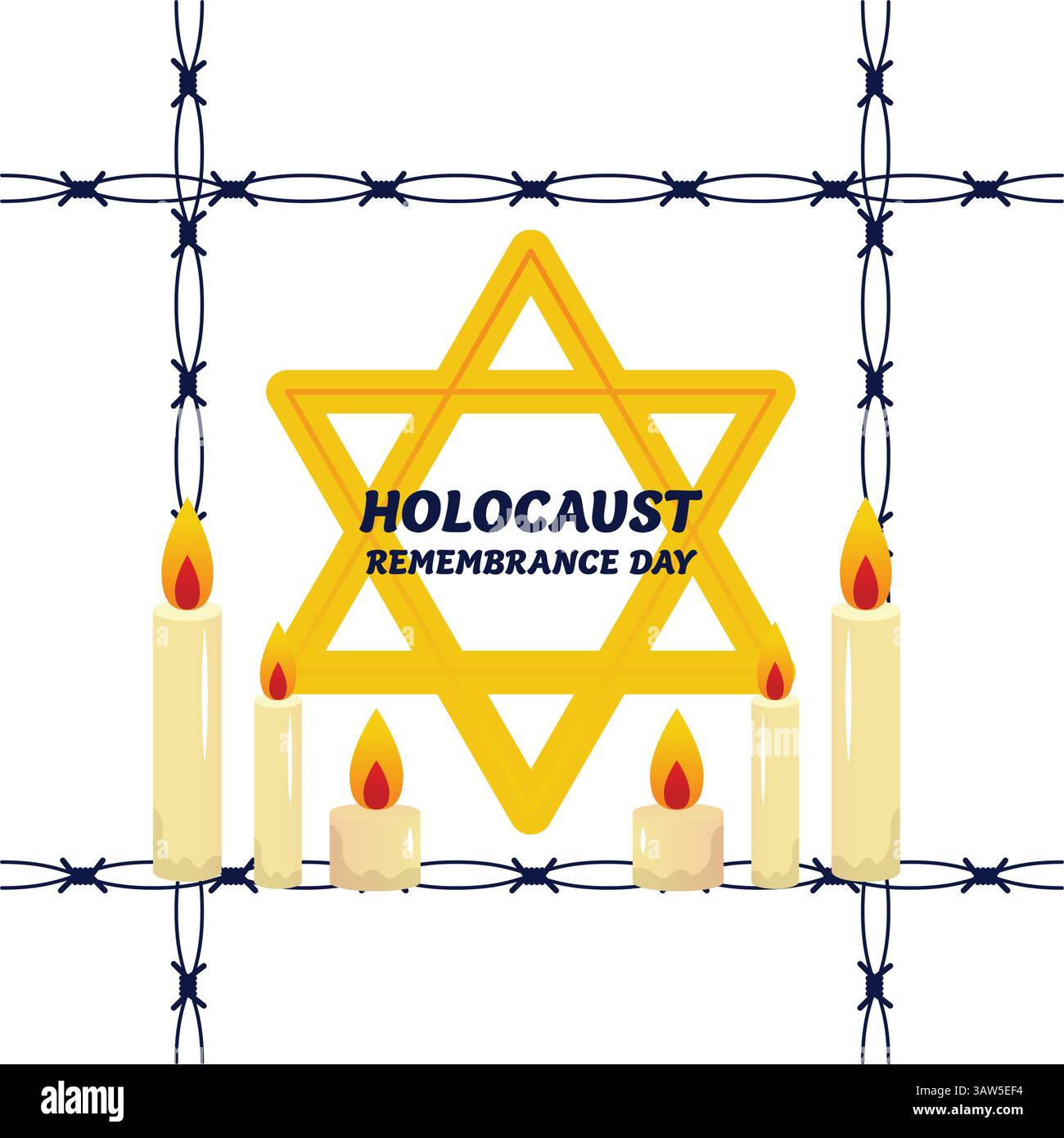 Holocaust Remembrance Day Memorial Vector Illustration Stock Vector ...