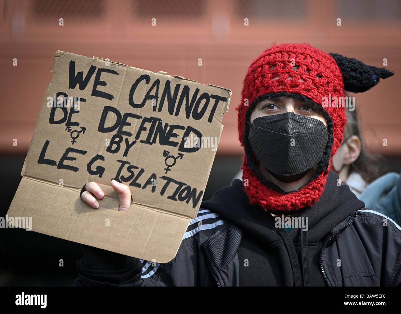 People from trans rights groups and community organisations take part ...