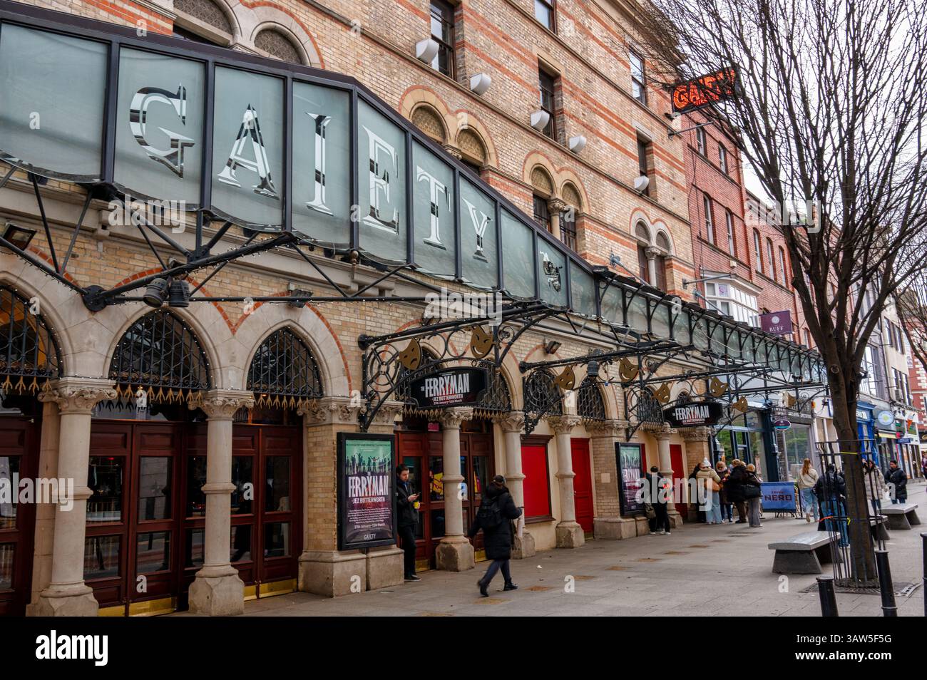 Dublin, Ireland- Feb 4, 2025: The front of the Gaiety Theatre in Dublin ...