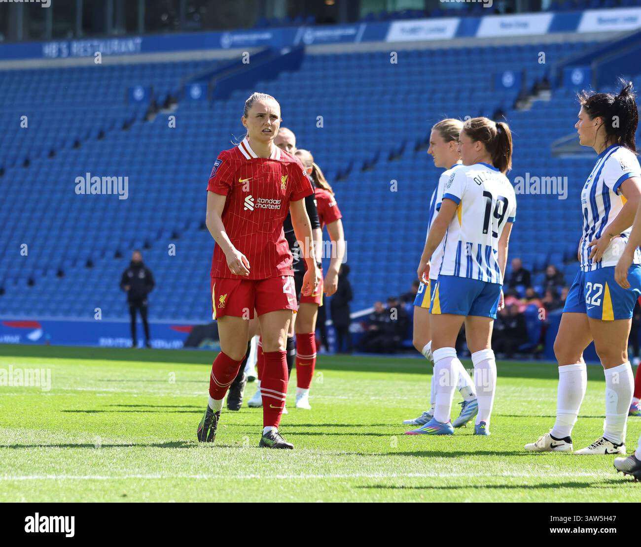Brighton, England, on 19 April 2025. Sam Kerr (Liverpool 24) during the ...