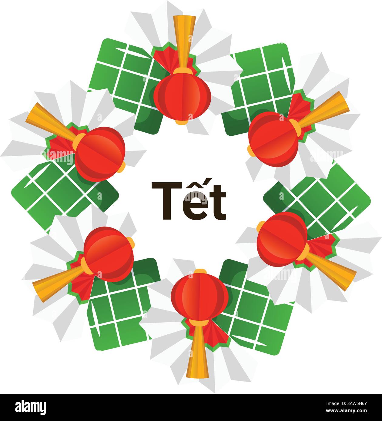 Tet Festival Vietnamese Lunar New Year Vector Illustration Stock Vector ...