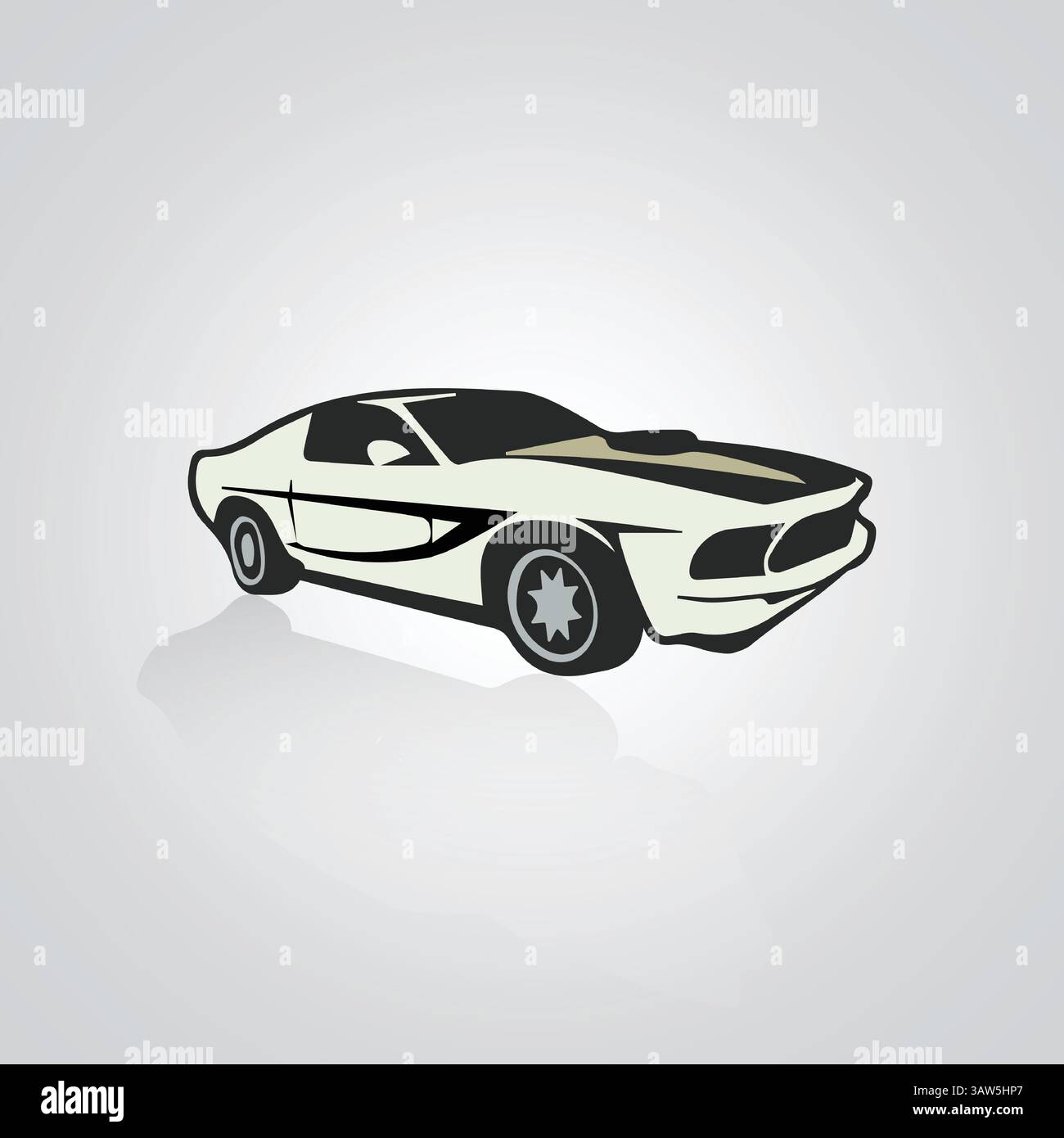 Car Icons, Vintage Car, unique icon, Car logo with a silver background ...