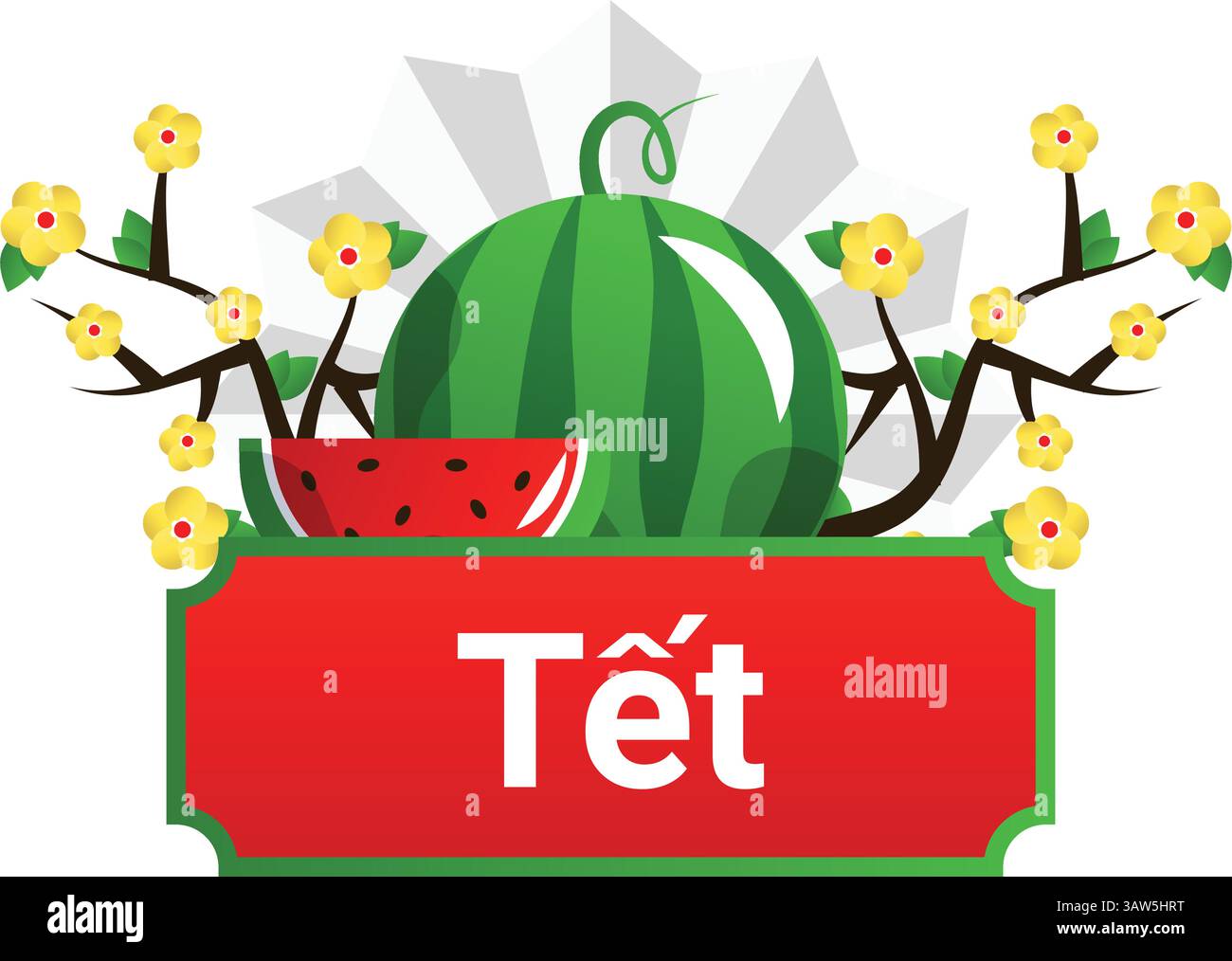 Tet Festival Vietnamese Lunar New Year Vector Illustration Stock Vector ...