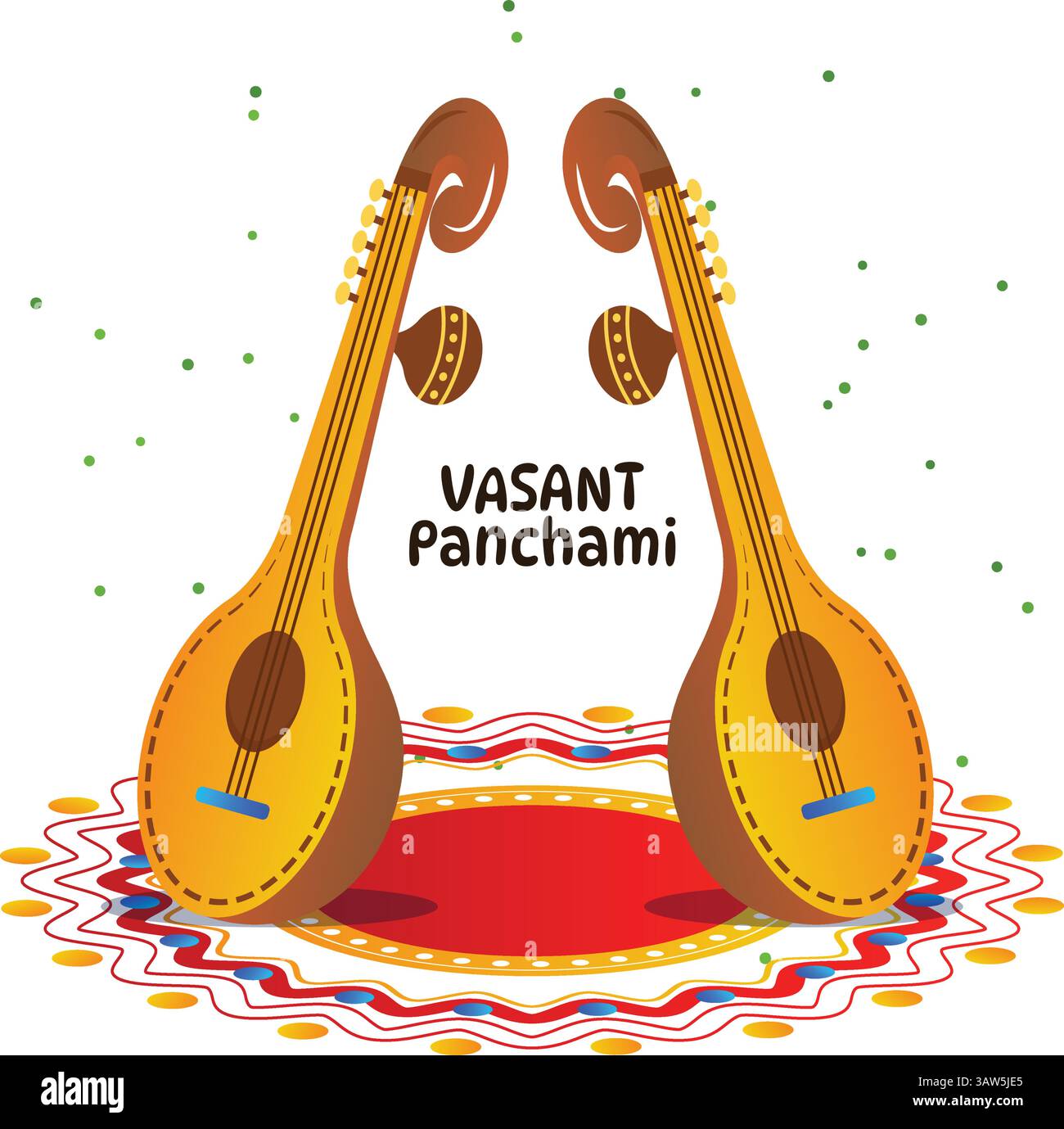 Vasant Panchami Saraswati Puja Festival Vector Illustration Stock ...