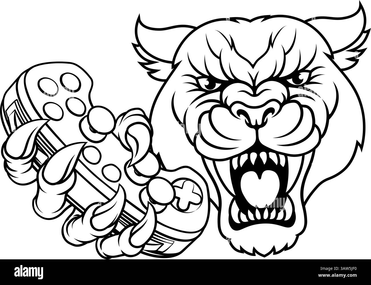 Panther Leopard Cougar Wildcat Gamer Team Mascot Stock Vector Image ...