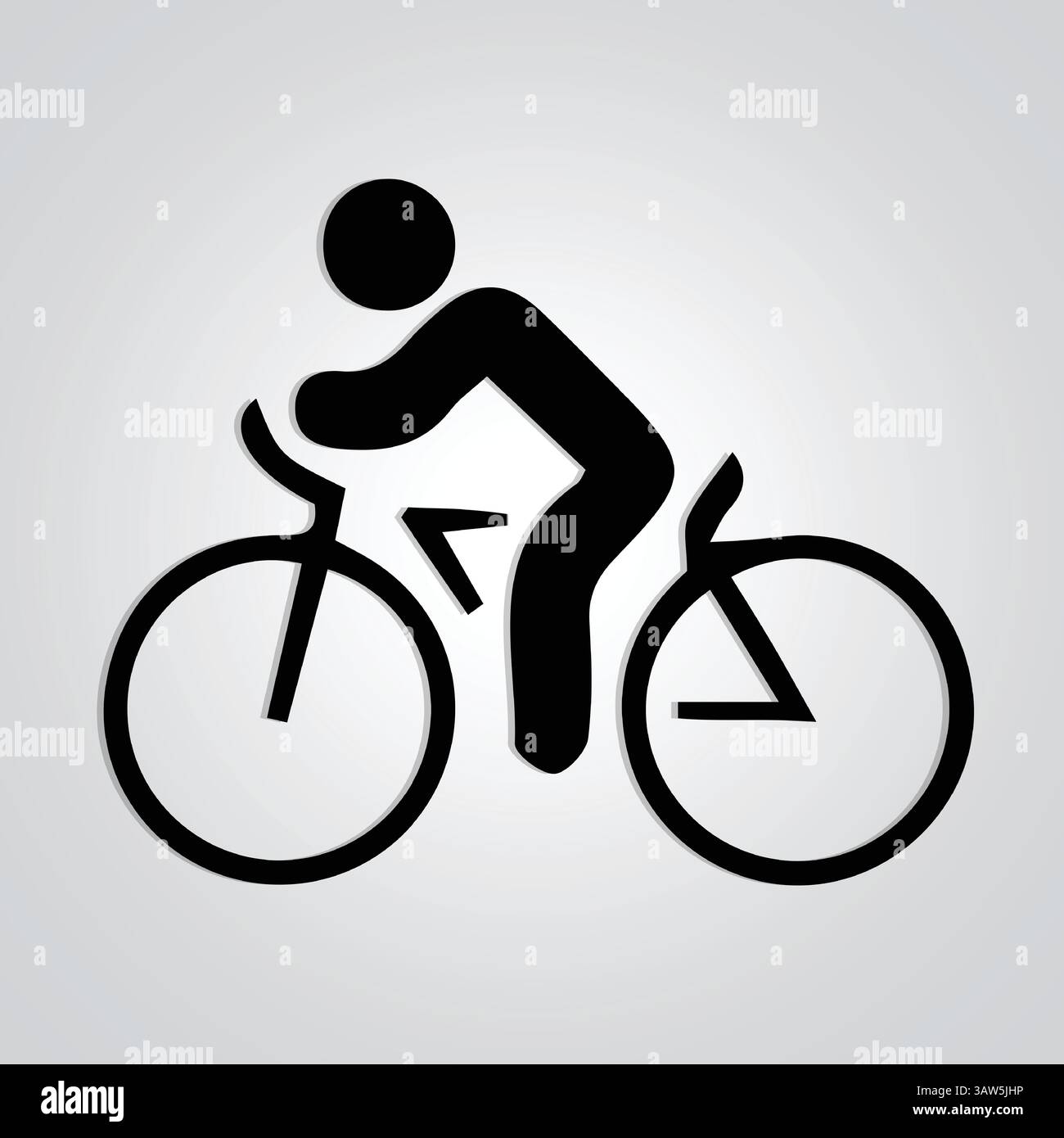 Bicycle men's unique icon and cycle logo with a Silver Background ...