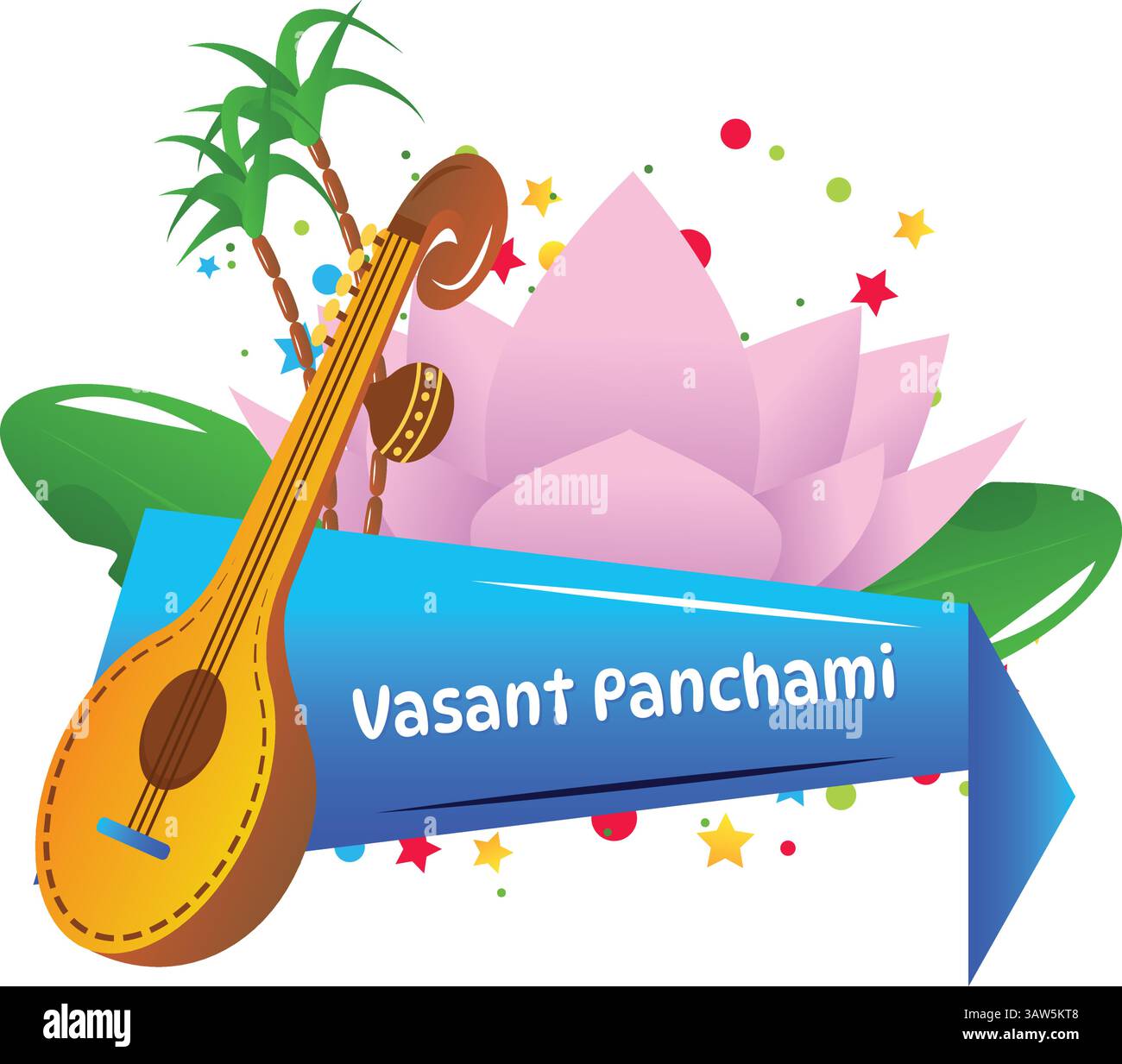 Vasant Panchami Saraswati Puja Festival Vector Illustration Stock ...