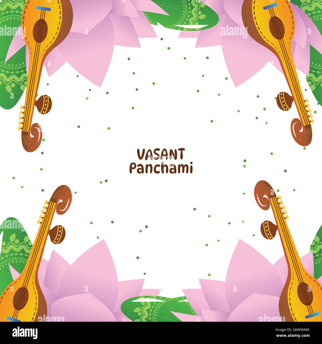 Vasant Panchami Saraswati Puja Festival Vector Illustration Stock ...