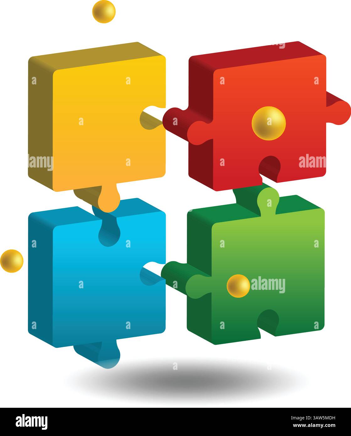 3D Puzzle Game Pieces Assembly Vector Illustration Stock Vector Image ...