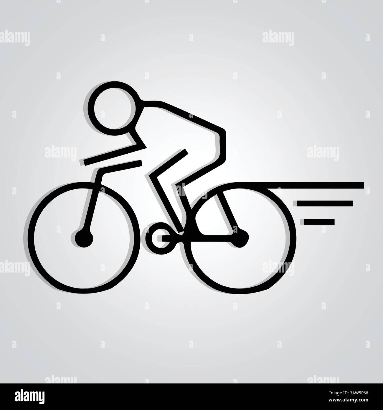 Racing bicycle, a unique icon, cycle logo with a silver background ...