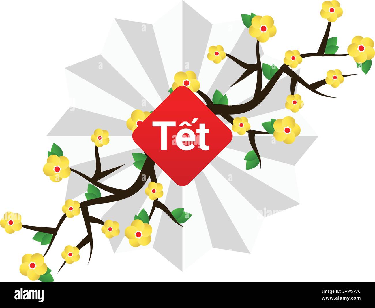 Tet Festival Vietnamese Lunar New Year Vector Illustration Stock Vector ...