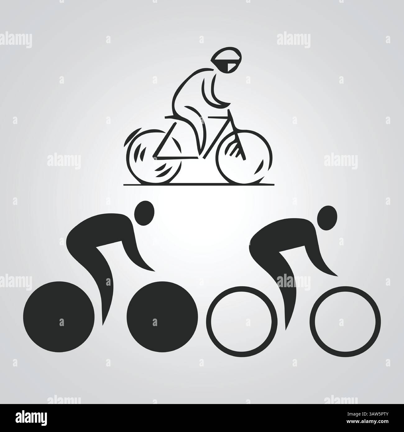 Racing bicycle, Vintage cycle, unique icon, cycle logo with a silver ...