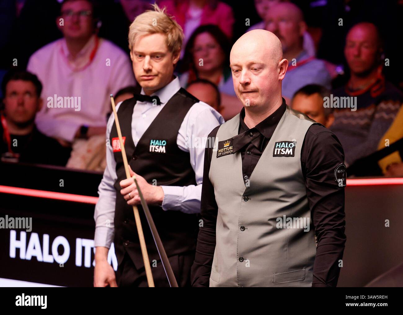 Neil Robertson (left) during his match against Chris Wakelin (right ...