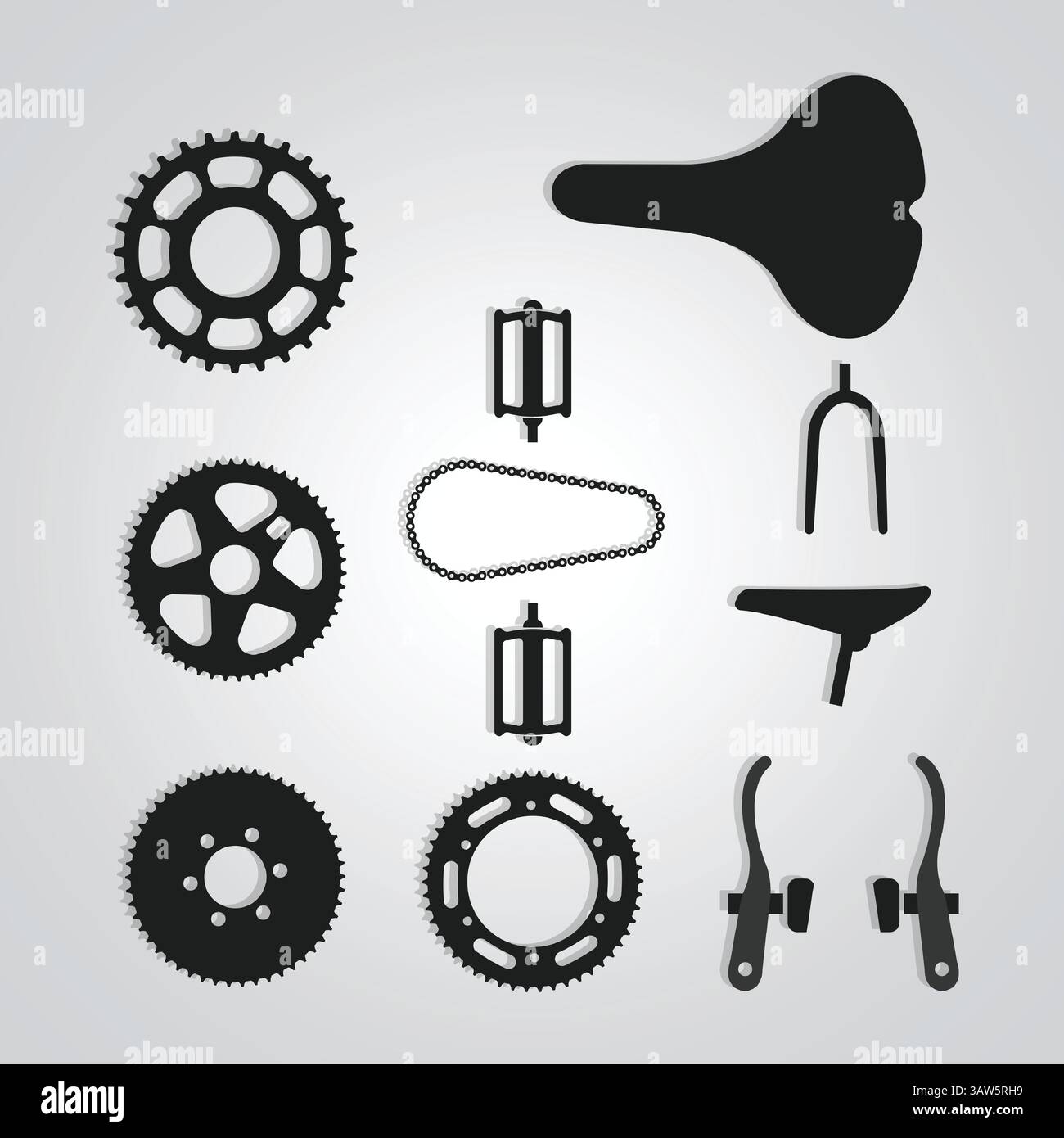 Bicycle Parts, Vintage Cycle Parts, unique icon with a silver ...