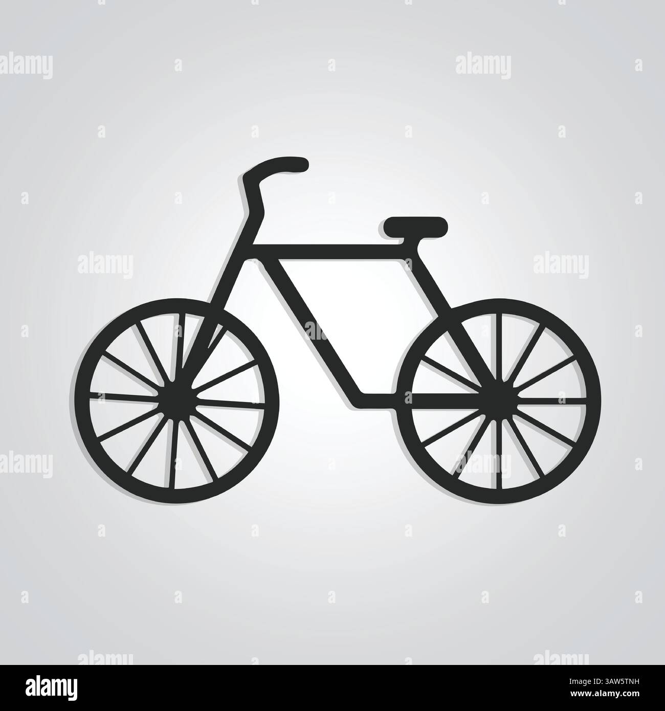 Racing bicycle, unique icon, cycle logo with a silver background ...