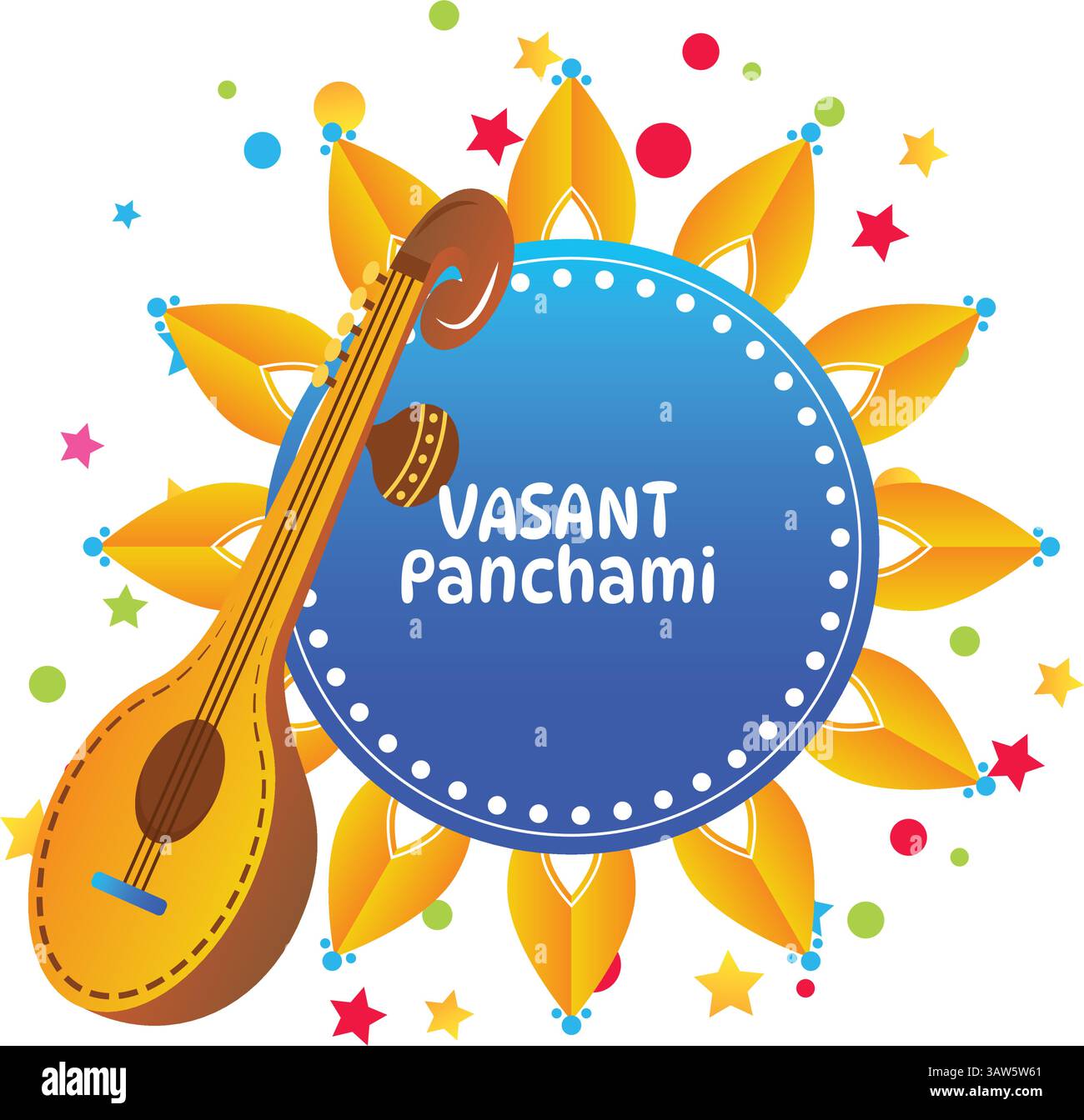 Vasant Panchami Saraswati Puja Festival Vector Illustration Stock ...