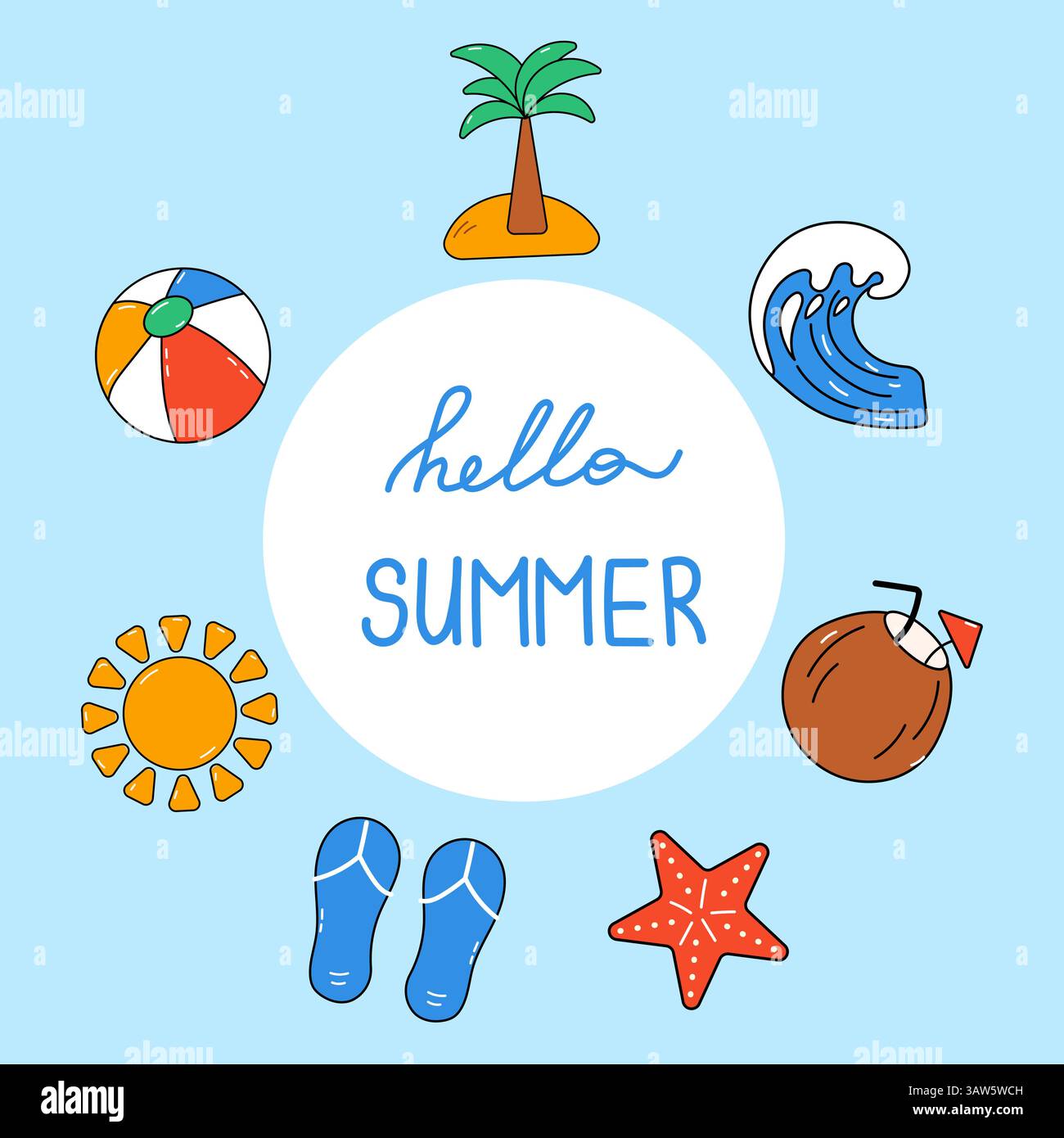 Summer holiday beach travel Stock Vector Images - Alamy