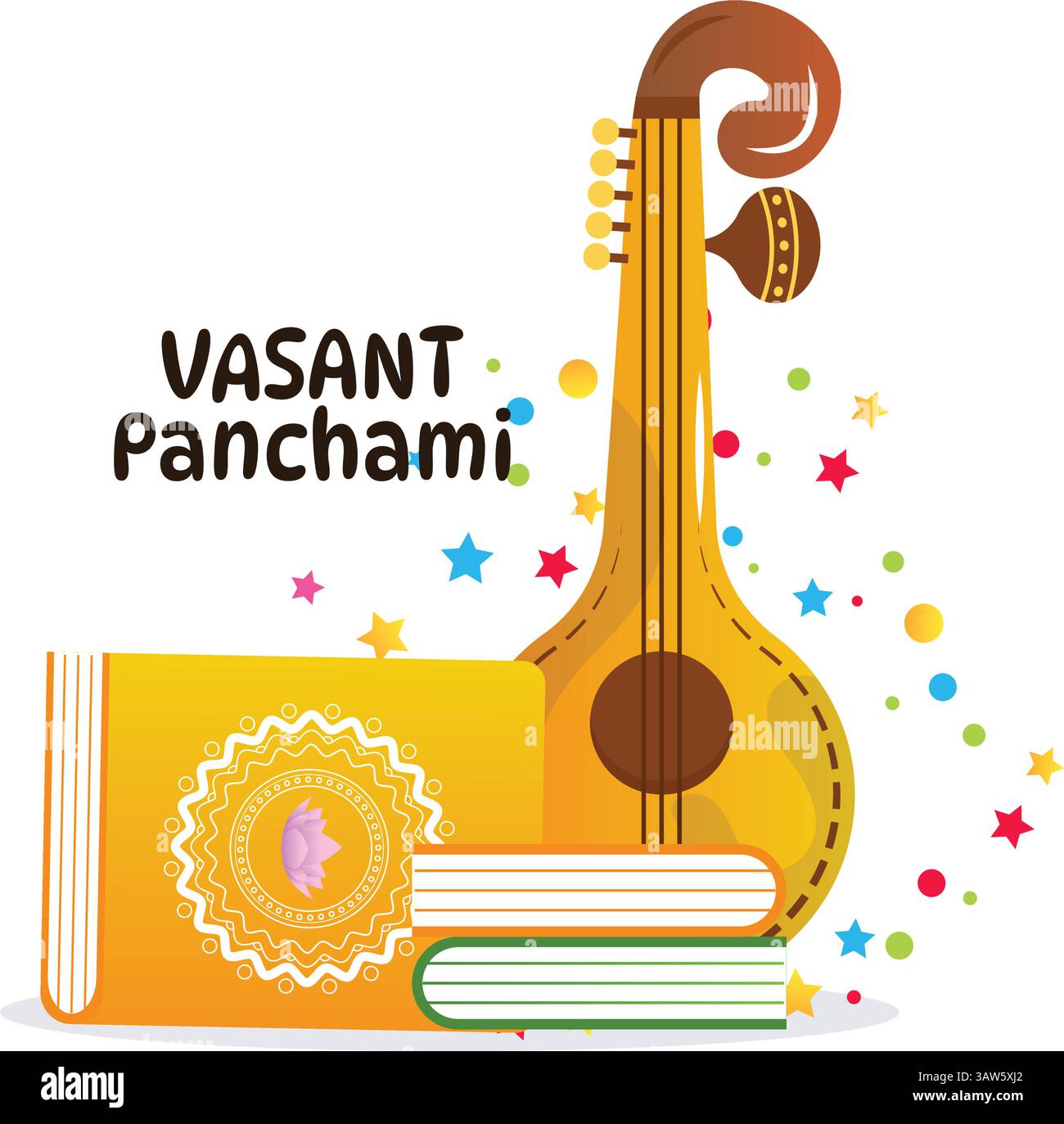 Vasant Panchami Saraswati Puja Festival Vector Illustration Stock ...