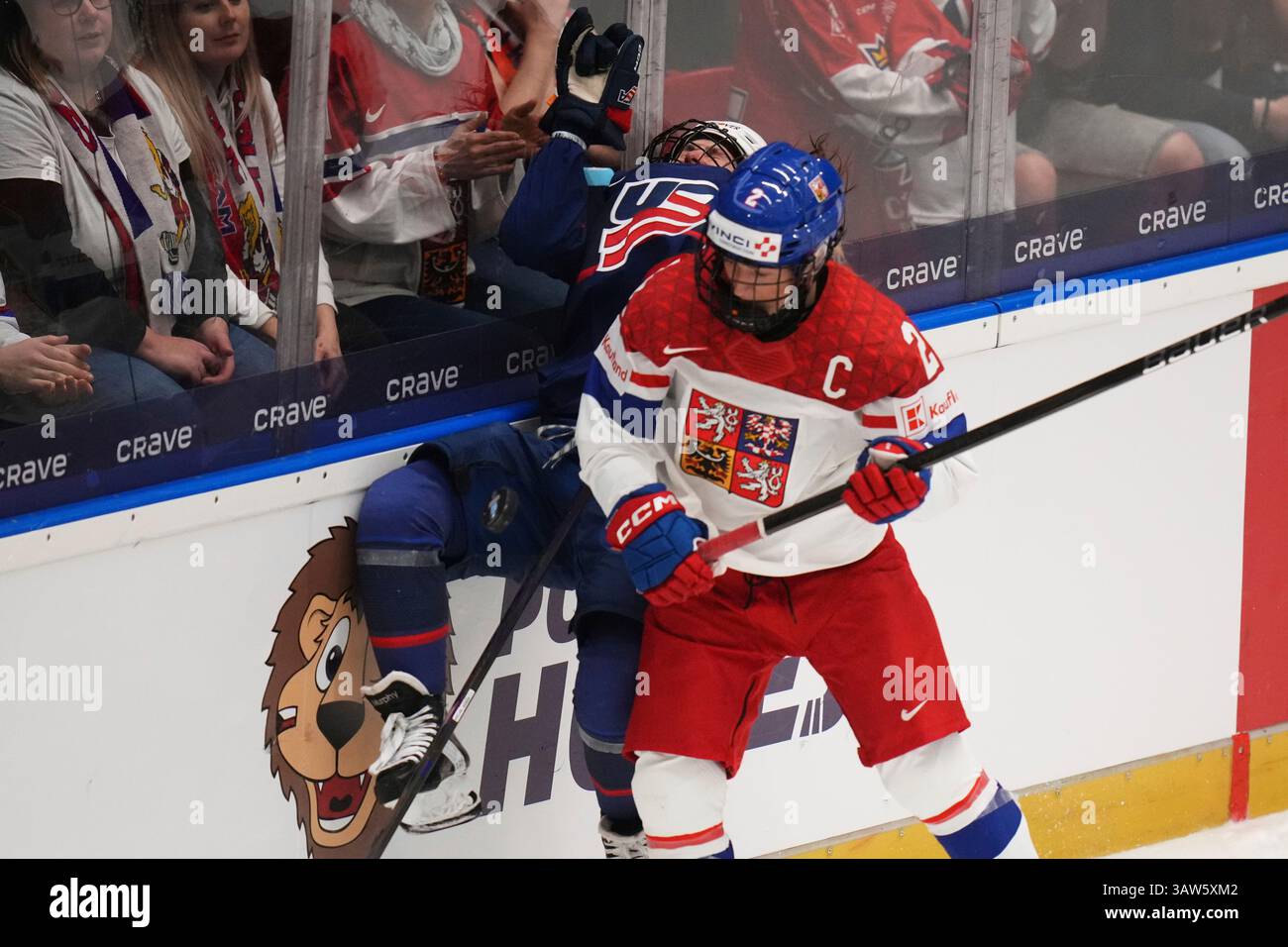 United States' Abbey Murphy, left, is checked by Aneta Tejralova of ...